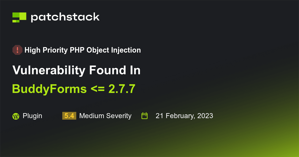 Wordpress BuddyForms plugin